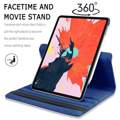 Apple iPad Pro 12.9" 3rd Generation - 360 Rotating Leather Stand Case ...
